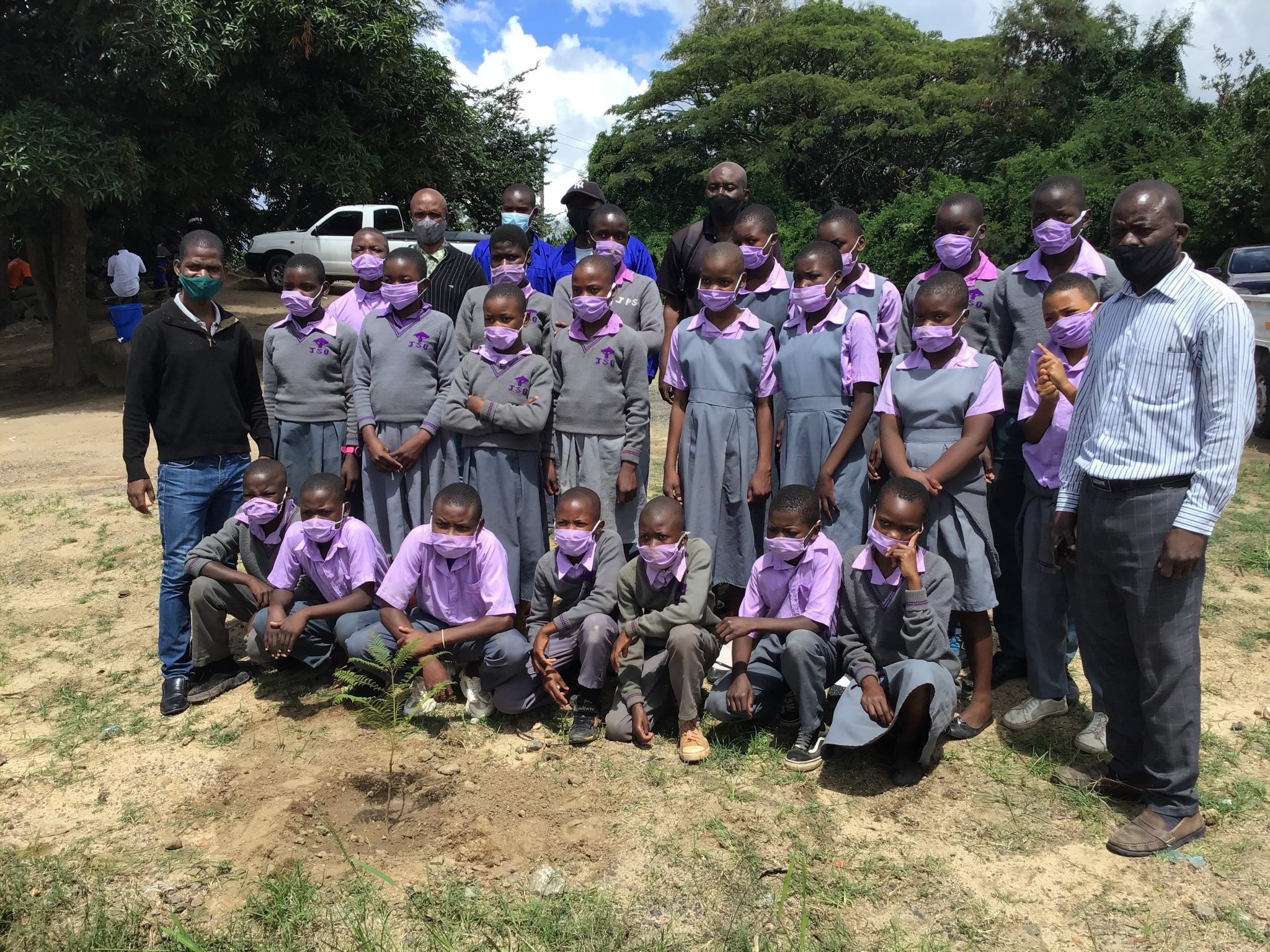 Jacaranda School learners help plant Jacaranda trees along Chileka ...