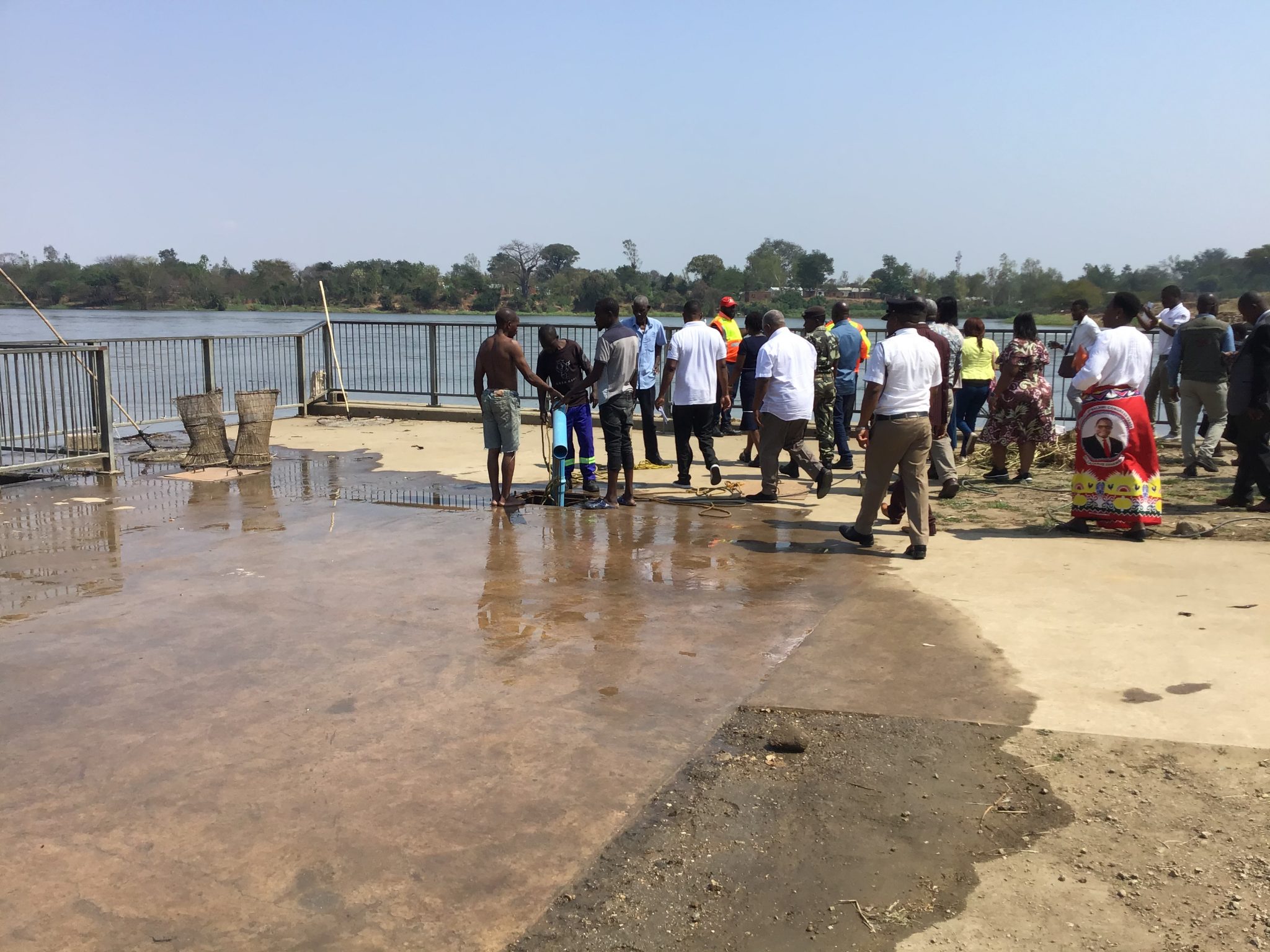 Water lilies on Shire River chocking submersible water pumps in Liwonde ...