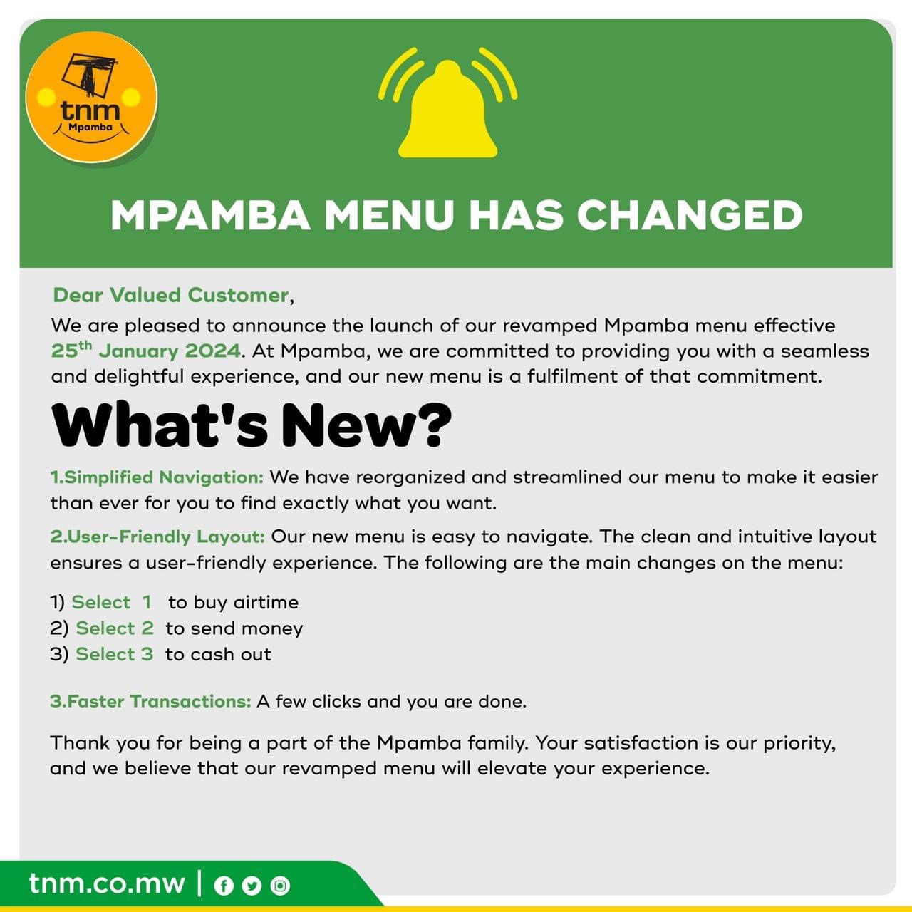 TNM introduces new easy and simple to use Mpamba Menu – Maravi Express ...