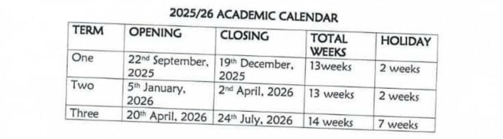 Ministry of Education releases 2025-2026 harmonised academic calendar ...